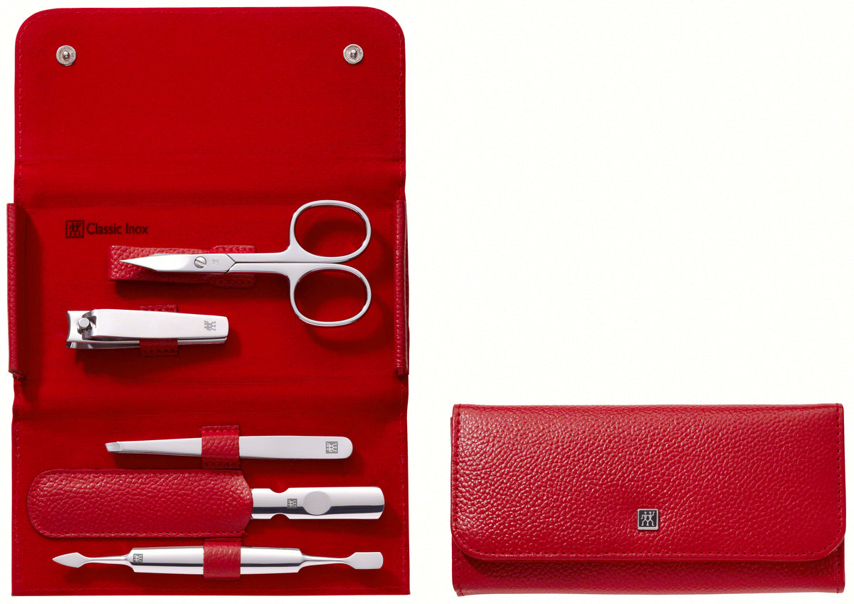 Classic Inox - 5Pc Calf Leather Case Set - Red – LIVING.KY