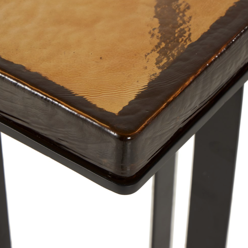 Giselle End Table - Amber Cast Glass – LIVING.KY